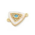 Brass Micro Pave Clear Cubic Zirconia & Shell Connector Charms with Sky ...