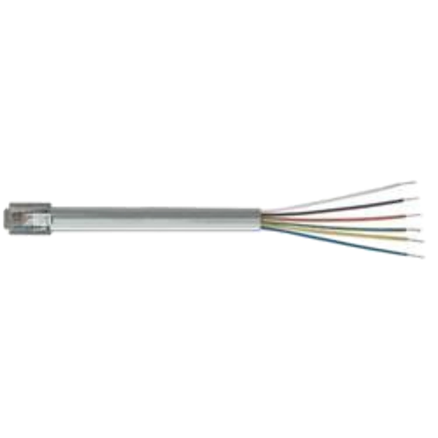 TDC029-2 Flat Modular Grey Cable, RJ12 (6x6) / TinnedEnd, (2 ft ...