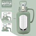 64 oz Glass Water Bolttles Half Gallon Large Motivational Water Bottle ...