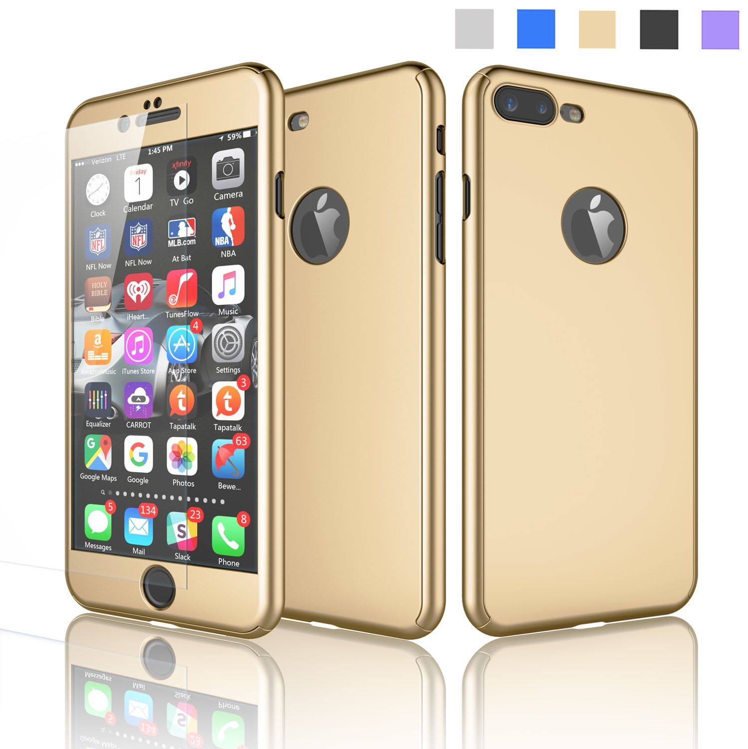 IPhone 8 Plus Case IPhone 7 Plus Case Njjex Full Body Hard Case 360