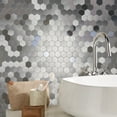 Acopelo Peel and Stick 3D Hexagon Mosaic Silver Metal Tile for ...