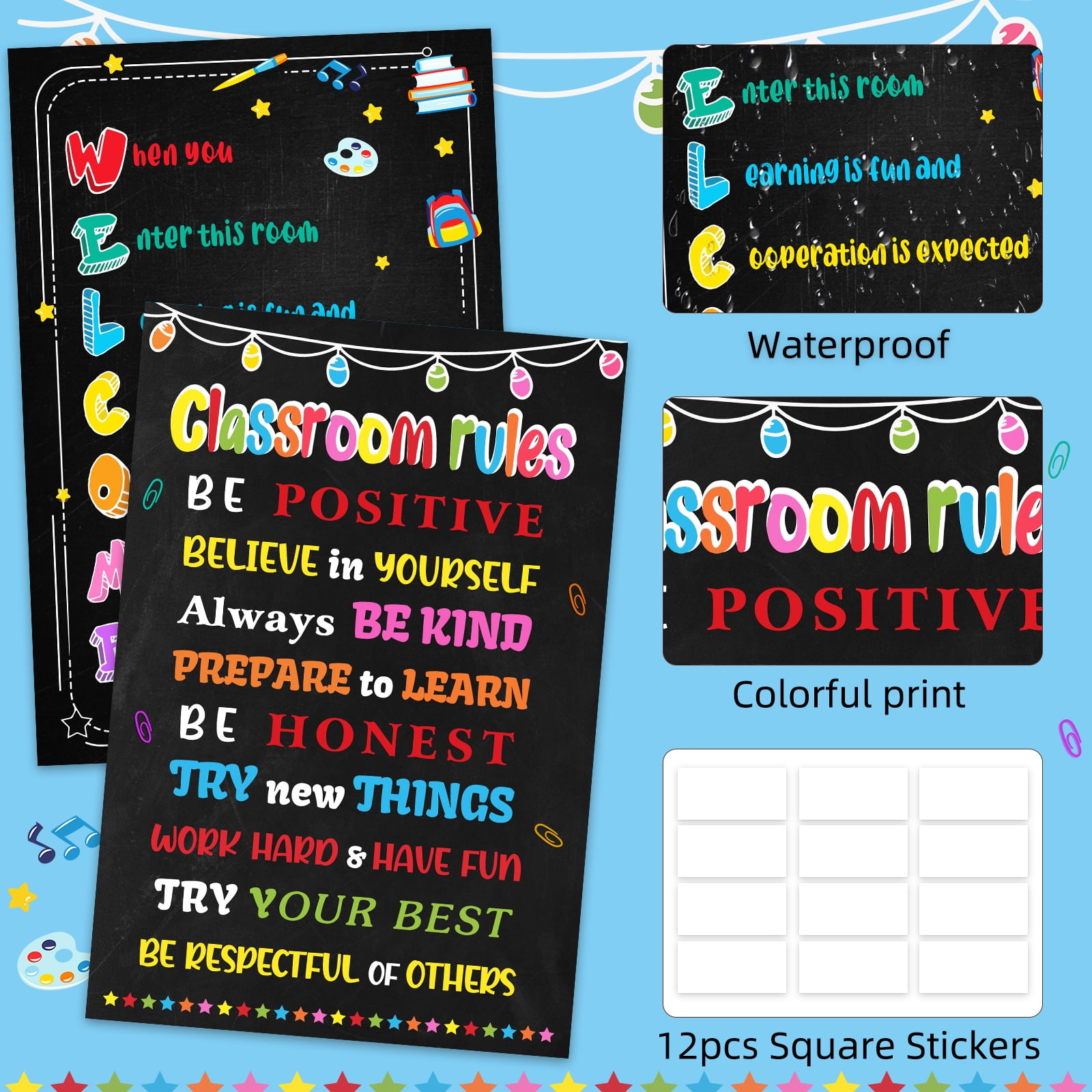 WaaHome Welcome Classroom Posters Classroom Rules Poster 12’x18 ... WaaHome Welcome Classroom Posters Classroom Rules Poster 12’x18 ...