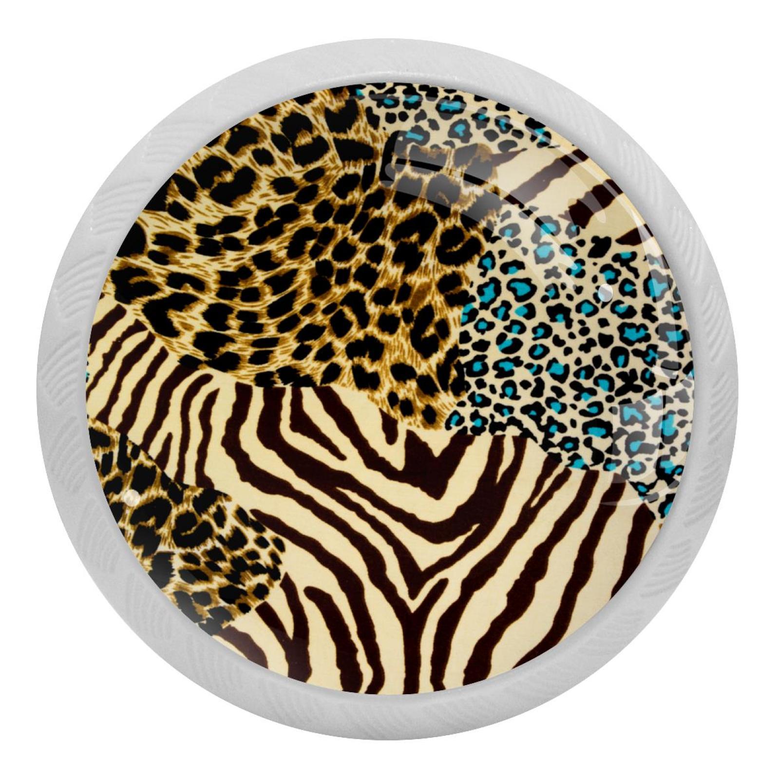 4PCS Round Leopard Texture Cabinet Fluorescence Knob Glowing in the ...