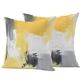 Abstract Color Block Outdoor Throw Pillow Covers Set of 2, Yellow Gery ...