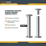 50 Pack of Silver Aluminum Screw Posts, 55mm Metal Chicago Screw Post ...