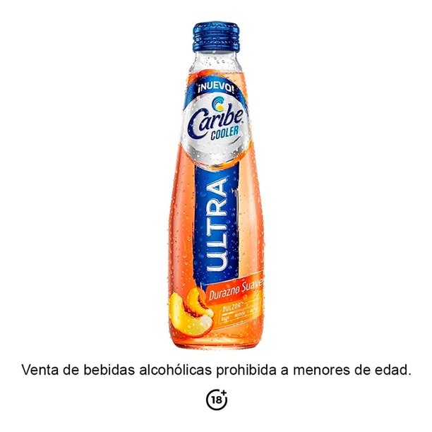 Bebida alcohólica preparada Caribe Cooler ultra durazno suave 300 ml ...