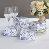Balsa Circle 25 pcs Blue 4x4 in Floral Printed Square Gift Boxes Party ...