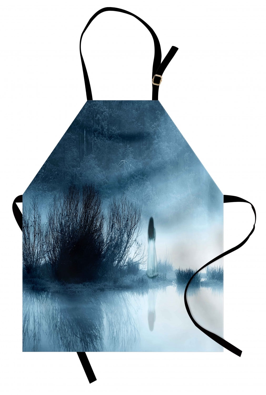 Horror House Apron Mysterious Women in Foggy Forest Bushes Nightmare ...