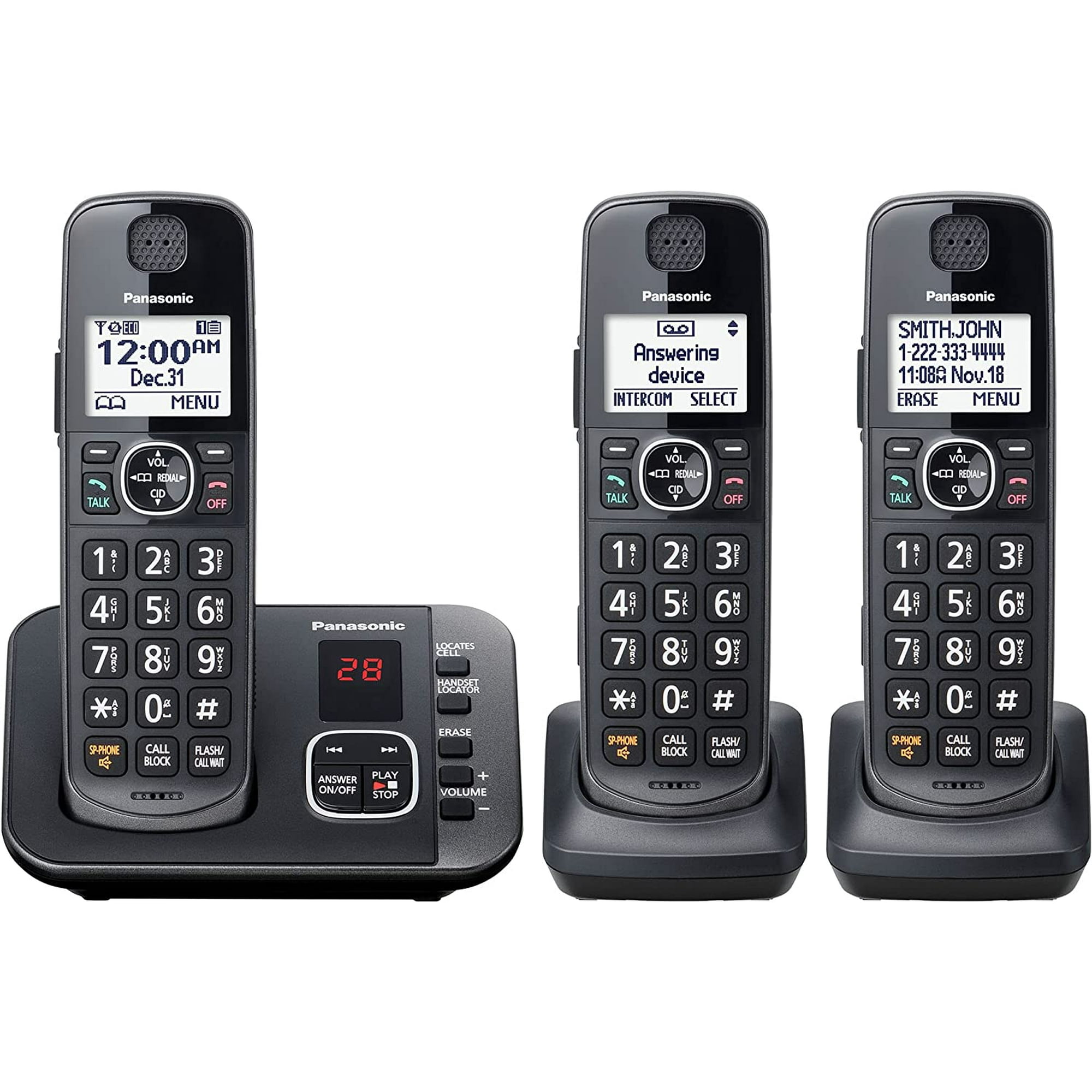 Click here for Panasonic Cordless Phone Kx-Tge633m 3 Handsets - M... prices