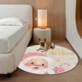 4ft Round Rug Pink Santa Christmas Area Rugs for Living Room Bedroom ...