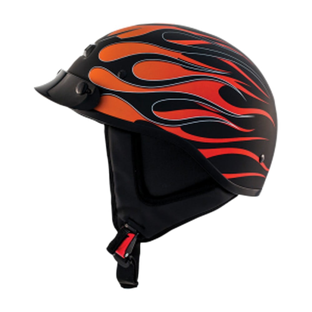 Zox Alto Custom Hot Rod Half Helmet Matte Orange - Walmart.com