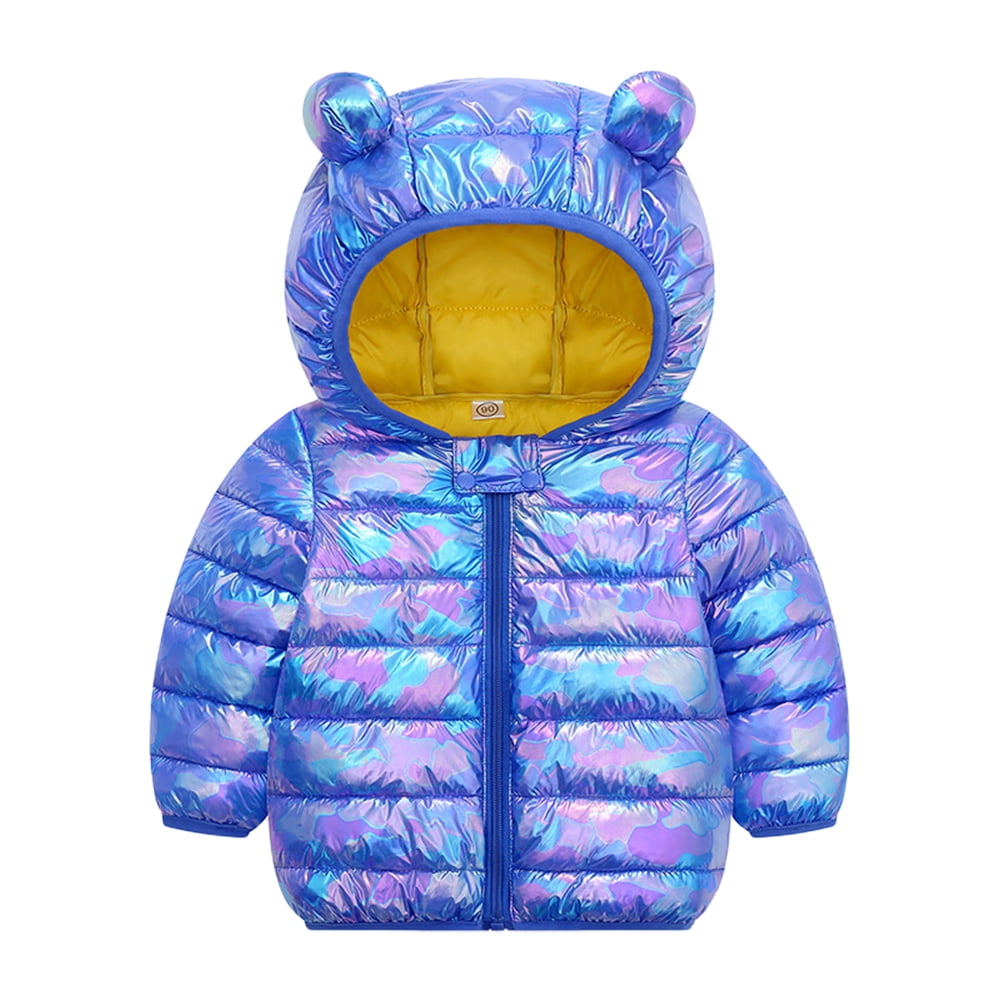 URMAGIC Dazzle Color Hooded Winter Down Coat for Toddler Kids Padded Puffer Jacket for Baby Boys ...