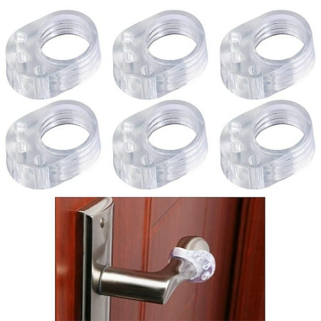 Door Knob Bumpers - 6 Piece Clear Double Door Plug Handles - Door Knob ...