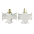 Hyper Tough Heavy Duty 3 Way Grounded Outlet Adapter White Indoor Use ...