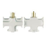 Hyper Tough Heavy Duty 3 Way Grounded Outlet Adapter White Indoor Use ...