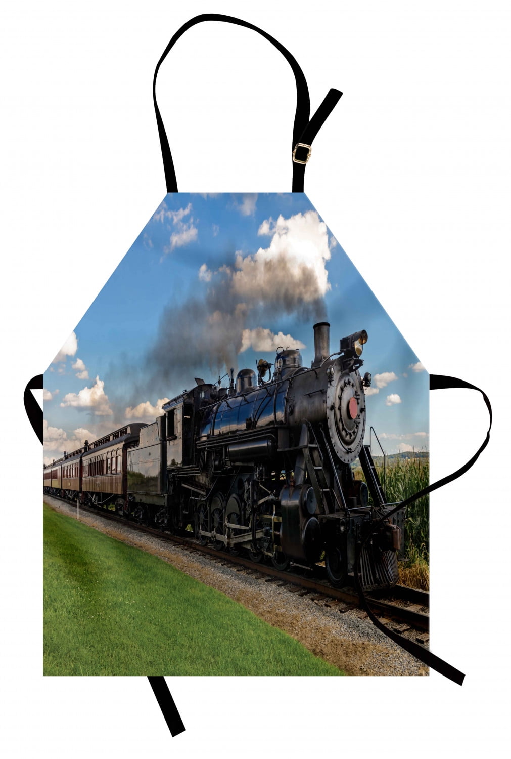 Steam Engine Apron Vintage Locomotive in Countryside Scenery Green ...