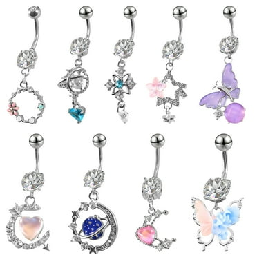 200 Pieces of Stainless Steel Belly Rings - Random Color, Body Piercing ...