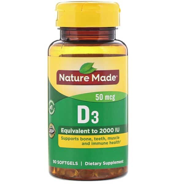 Nature Made, Vitamina D3, 2000IU, 90 cápsulas Nature Made 2000 IU ...