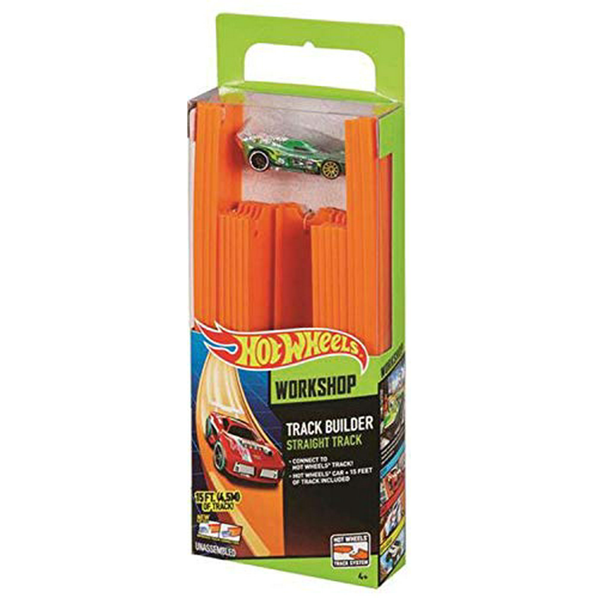 Hot Wheels Track Builder Straight Track with Car Walmart