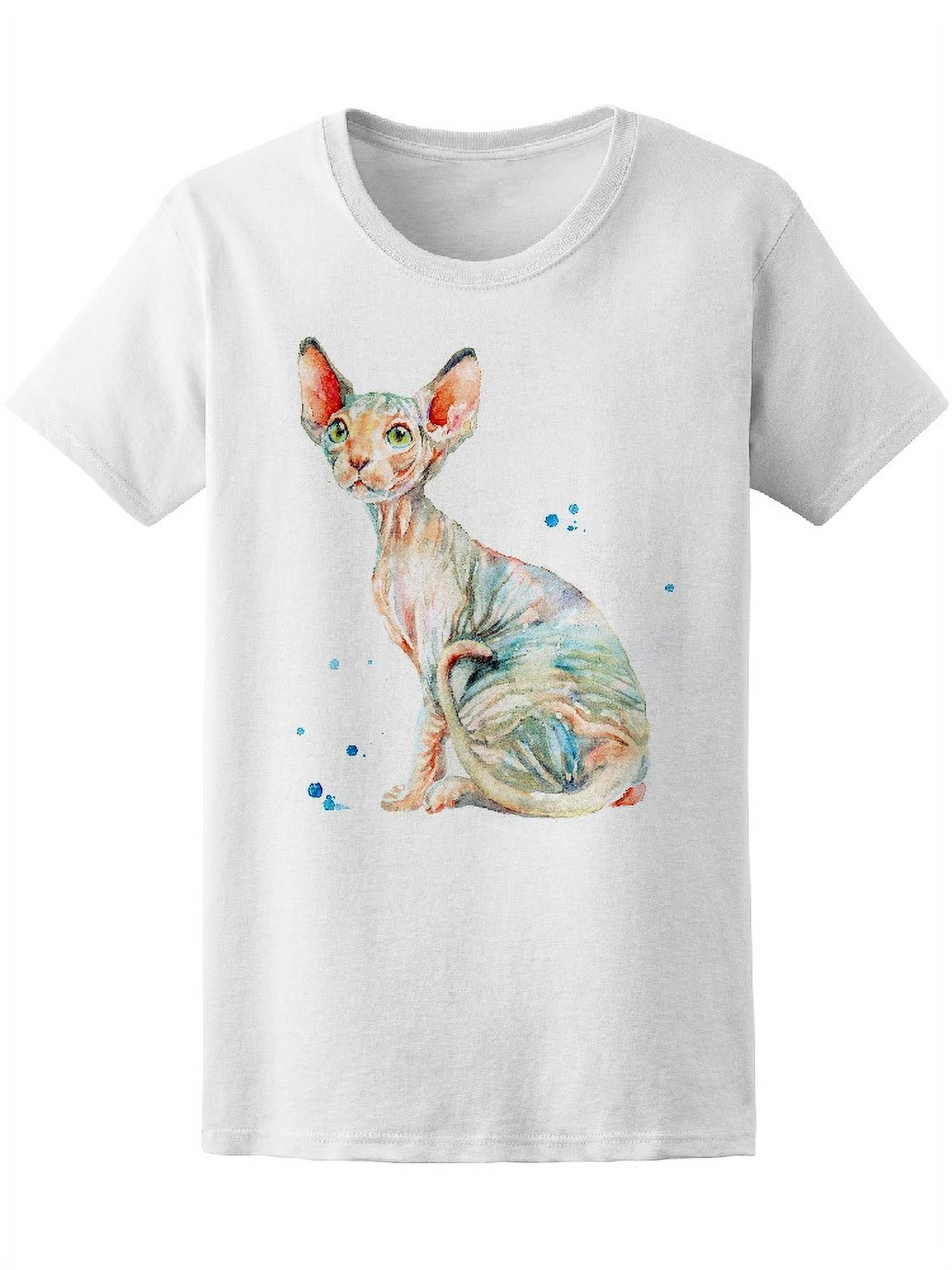 Playera Para Mujer - Acuarela. Gato Esfinge Sentado Smartprints T-shirt ...
