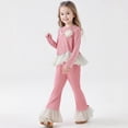 NOLDARES Baby Girl Bell Bottoms Outfits Graphic Crewneck Sweatshirts ...