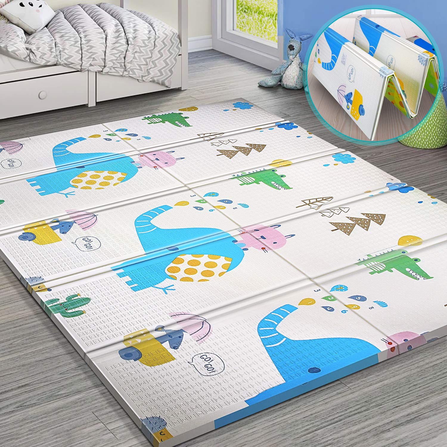Campmoy XL BPA Free 0 6 In Reversible Foldable Baby Play Mat Campmoy XL BPA Free 0 6 In Reversible Foldable Baby Play Mat