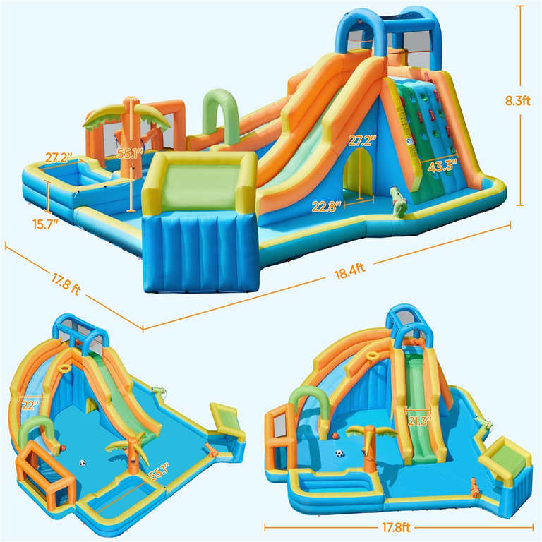 Yaheetech 11-in-1 Double Lane Inflatable Water Slide Yaheetech 11-in-1 Double Lane Inflatable Water Slide