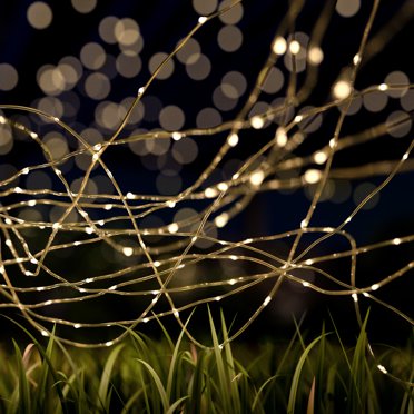 Mainstays 50-Count Solar Powered Outdoor LED Mini String Lights, with ...