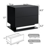 Hommpa 2-Set Modern LED Nightstand, Adjustable 3-Color Light, 2-Drawer ...