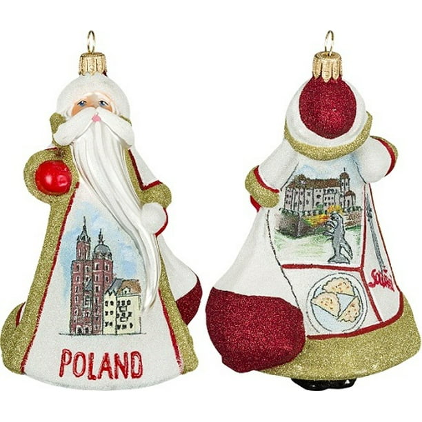 Poland Santa in Krakow Polish Glass Glitterazzi Christmas Ornament ...