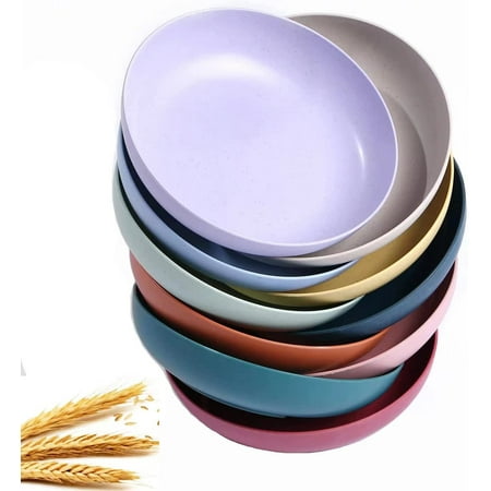 Wheat Straw Plates 10 Pcs 5.6" Lightweight Cereal Plates Unbreakable ...