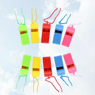 40 Pieces Plastic Whistles with Lanyards for Party Sports, 5 Colors ...