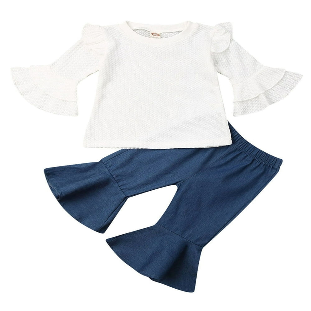 Click here for Mesase Toddler Kids Baby Girls Ruffle Tops Flared... prices