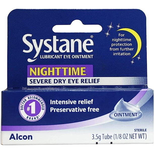 Systane Dry Eye Ointment Nighttime Therapy, Preservative Free, 3.5g ...