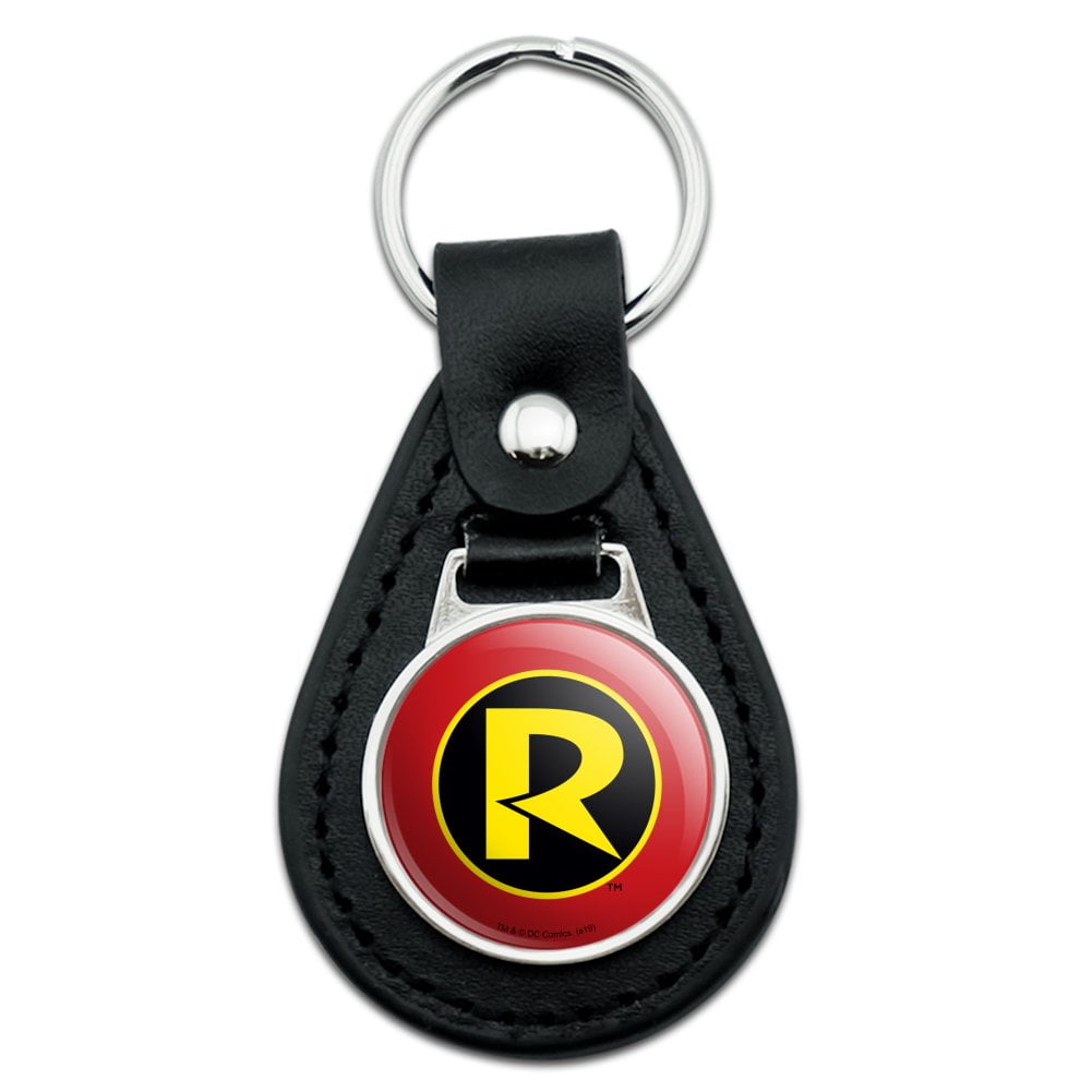 Black Leather Batman Robin Logo Keychain - Walmart.com