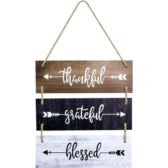 Thankful Grateful Blessed Wall Decor