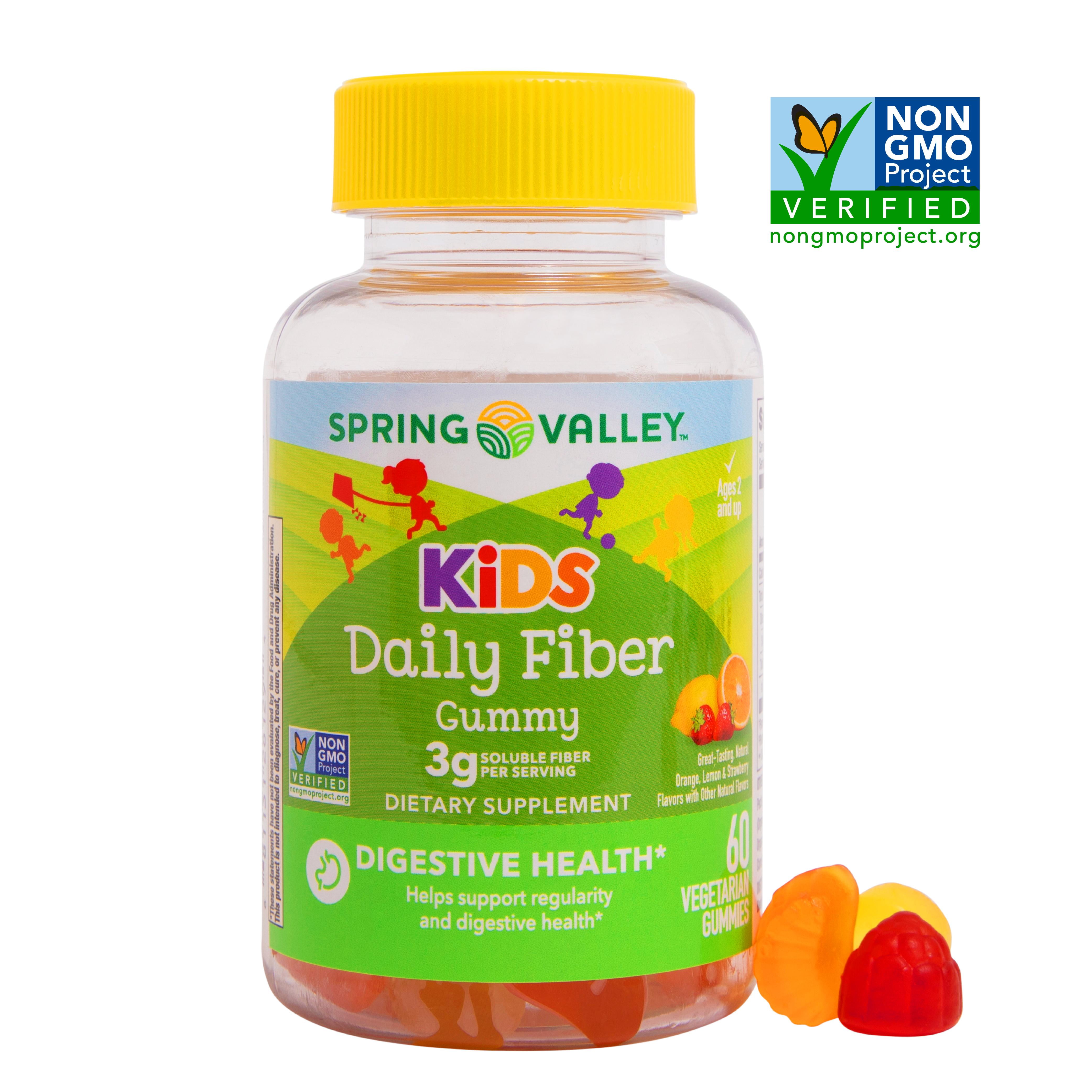 Spring Valley Vegetarian Kid's Daily Fiber Gummies, 60 Ct - Walmart.com ...