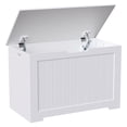 30'' Box Storage Chest Trunk, Wooden Storage Organizer Box Shoe Blanket ...