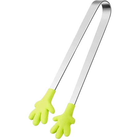 5 Inch Hand Shape Silicone Tongs Small Tiny Kitchen Tongs Stainless ...