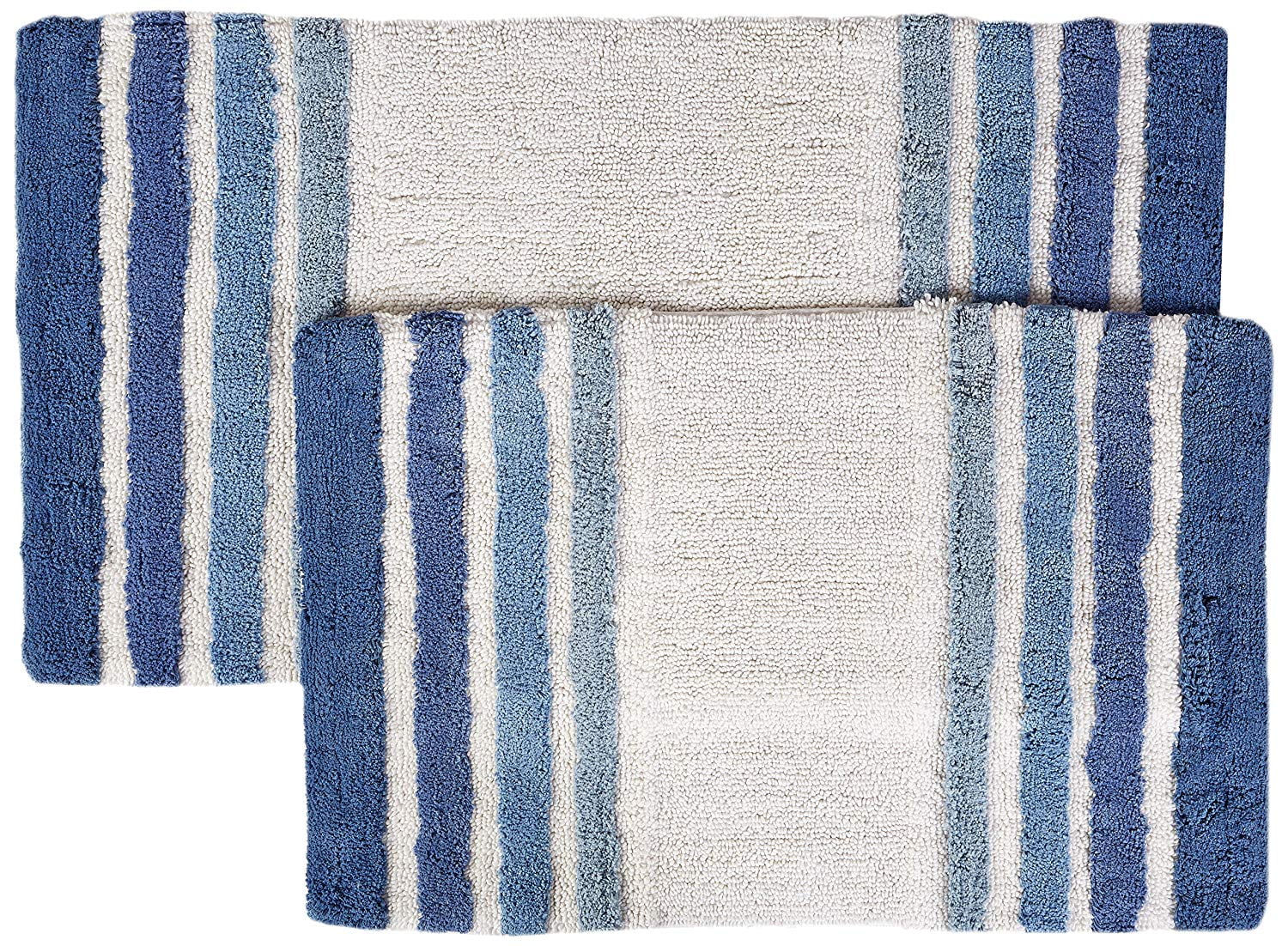 Chesapeake Merchandising 2-Piece Tuxedo Stripe Bath Rug Set, Blue ...
