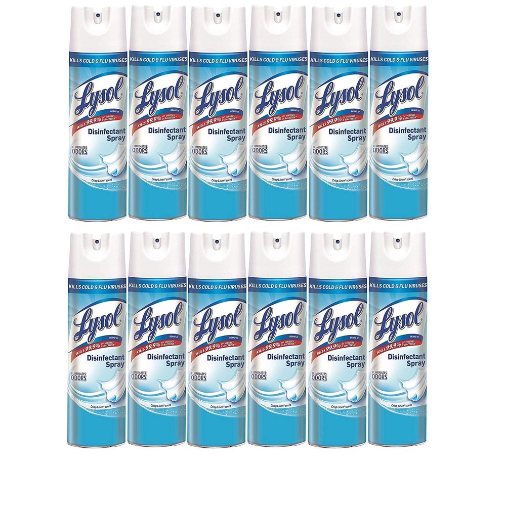 LYSOL Brand Crisp Linen Scent Disinfectant Spray, 19 Ounce - 12 per ...