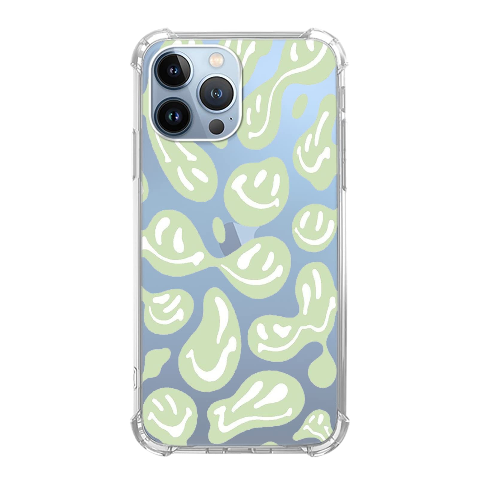 Green Melted Smile Case for iPhone 13 Pro,Aesthetic Art Design TPU Bumper Cover Case - Walmart.com