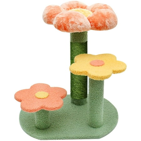 Flower cat Tree Activity with Scratching Post Pink - Small cat Tree for ...