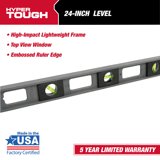 Hyper Tough 24 inch Level with plumb, square and 45 degree measurement ...