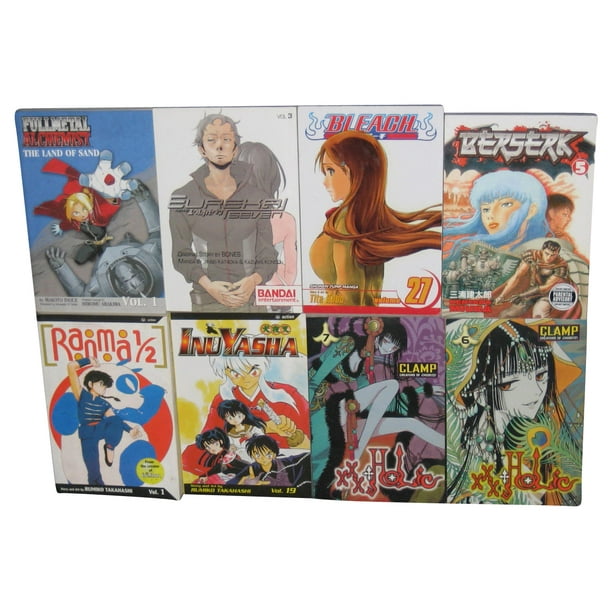 Anime Manga Paperback Book Lot - (8 Books) - Clamp, Berserk, Bleach ...