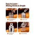 12 Piece Cocktail Shaker Set with Bamboo Stand Professional Stainless ...