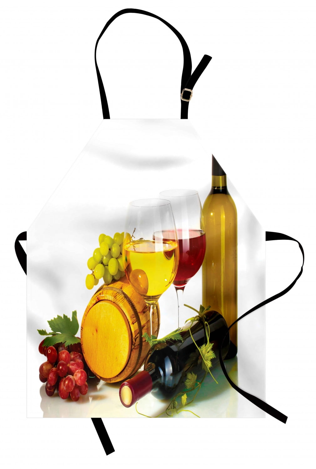 Wine Apron Composition with Small Barrel Two Types of Grapes Drinks ...