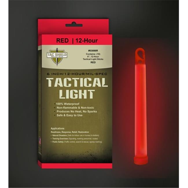 Tac Shield TCSH 03076R 6 in. 12 Hour Light Stick, Red, Single - Walmart.com