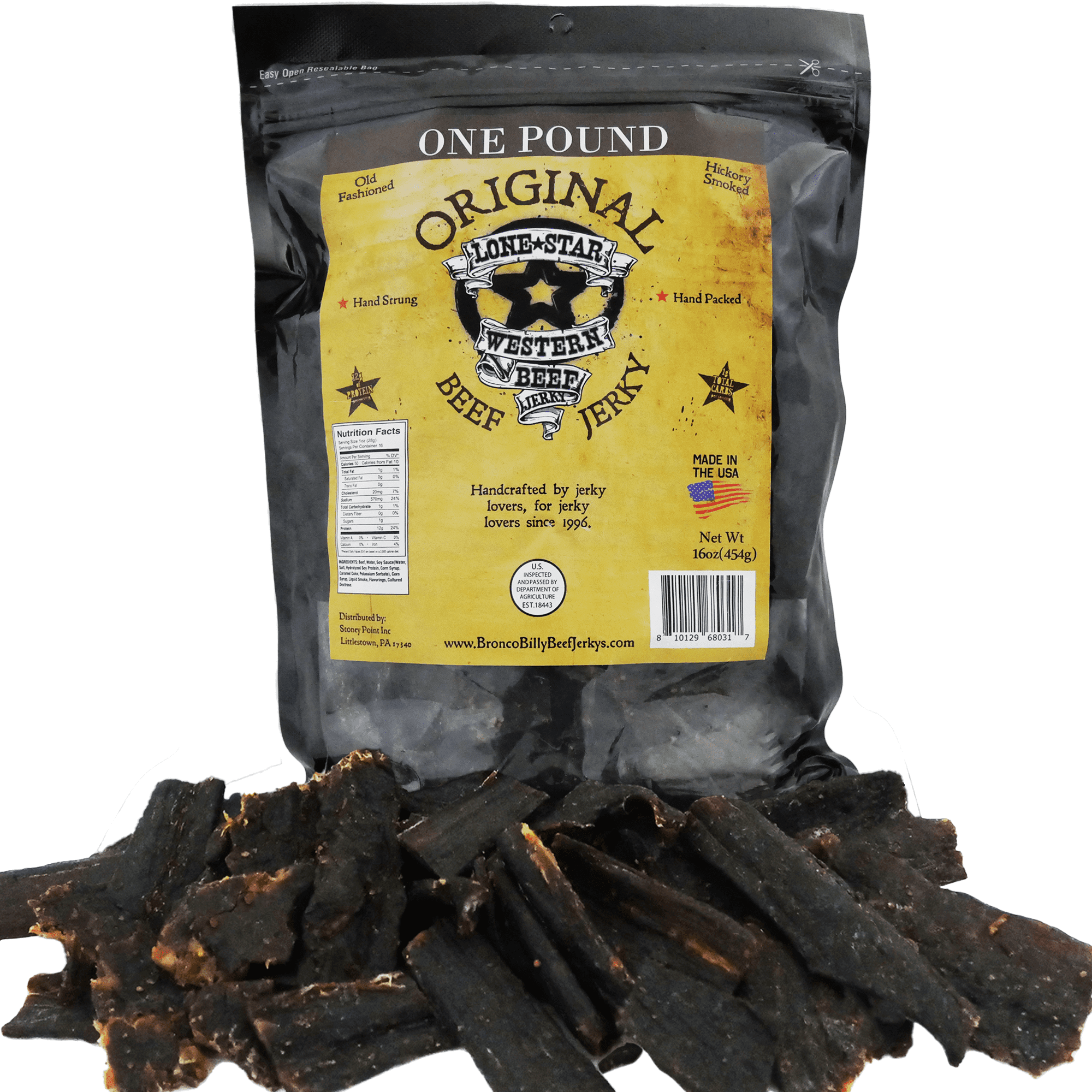 Lone Star Original Beef Jerky - 1 Pound Resealable Bag - Classic ...