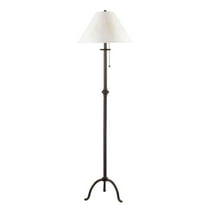 57" Black Traditional Shaped Floor Lamp With White Empire Shade ...